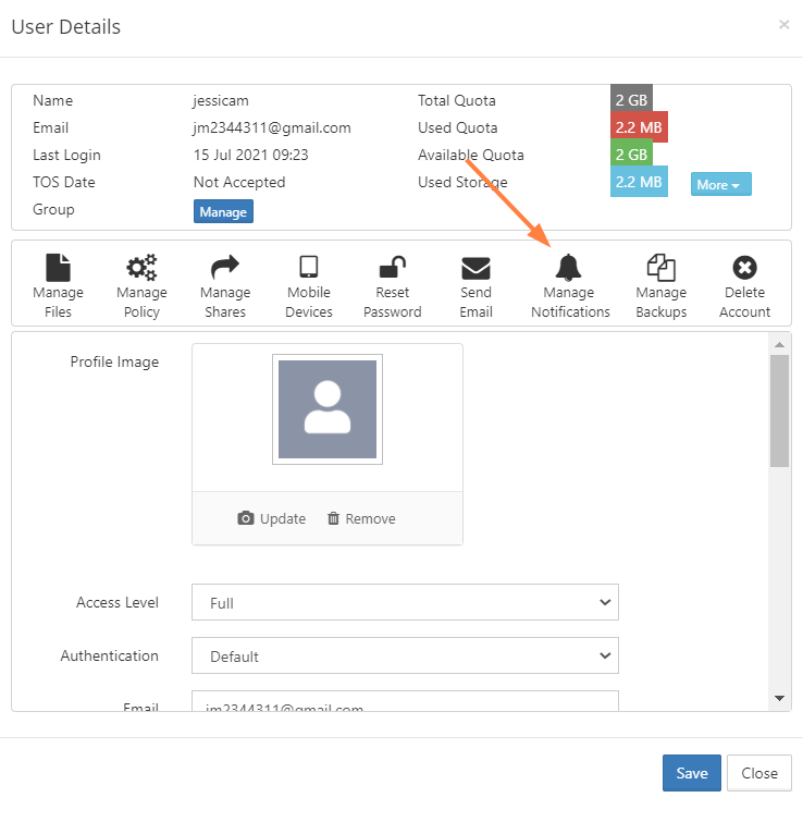 Editing individual user's file and folder notifications - FileCloud Docs Editing individual user's file and folder notifications - FileCloud Docs