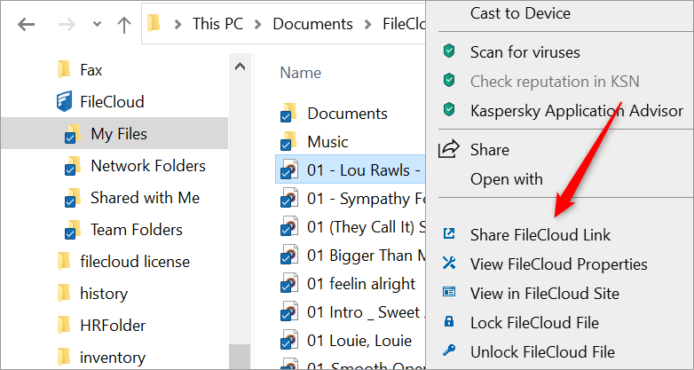 Browse My Sync Files Filecloud Docs