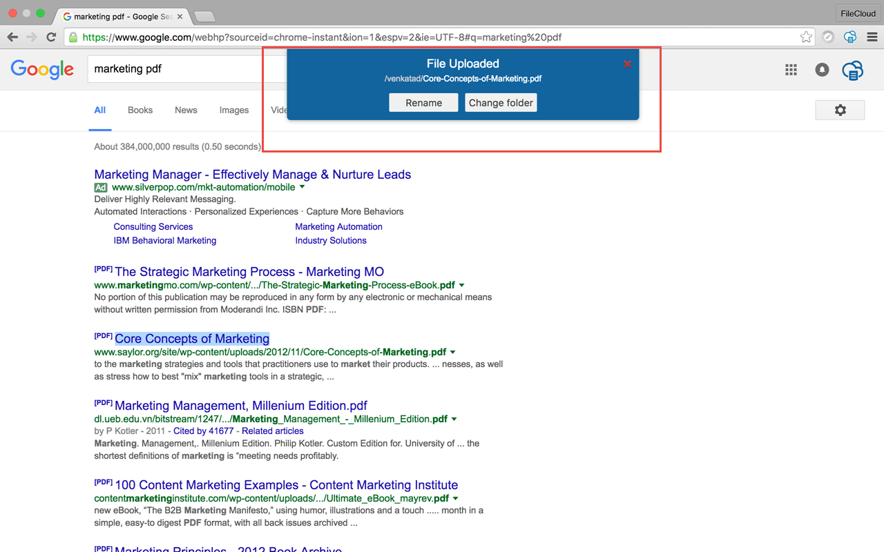 Save To Filecloud Chrome Browser Extension Filecloud Docs