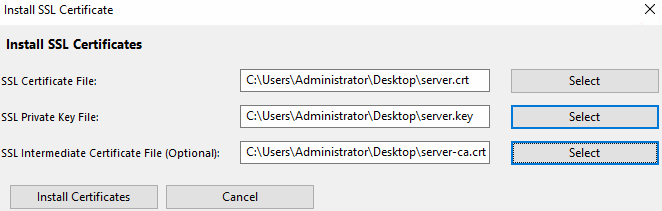 Install A Certificate Using The Filecloud Control Panel Filecloud