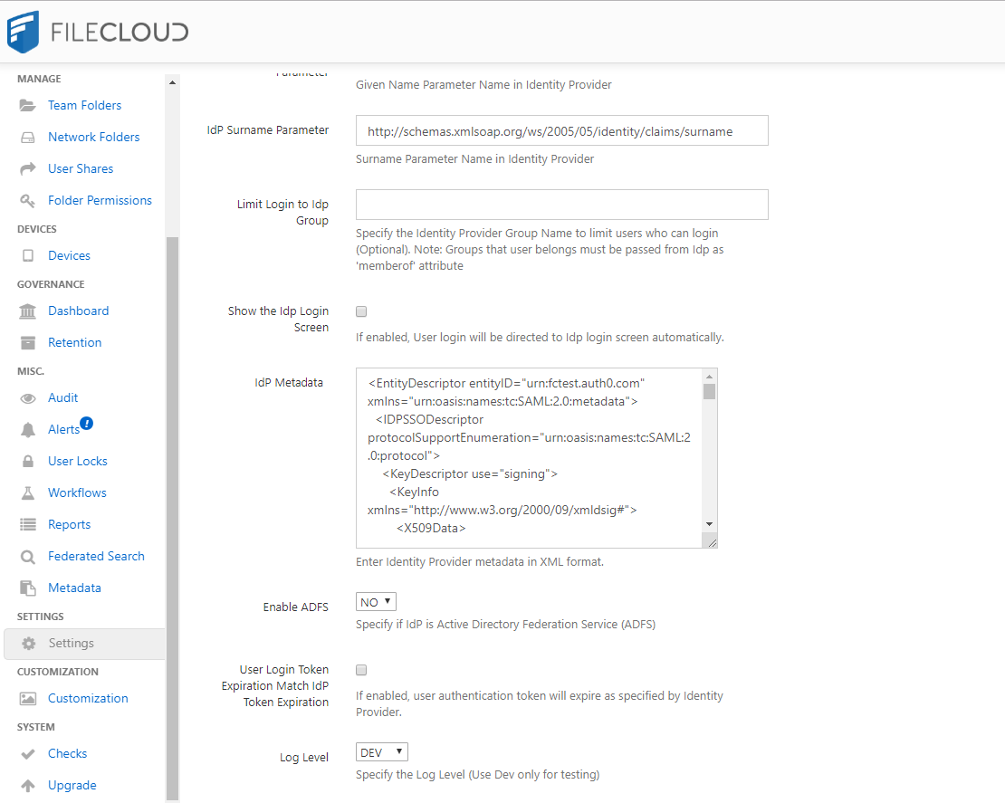 Integrate Auth0 SSO with Filecloud - FileCloud Docs - Server