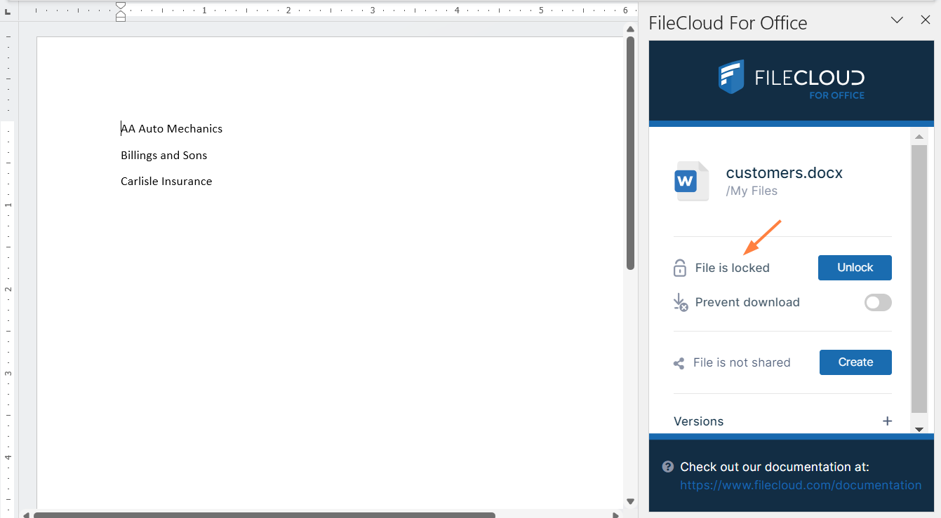 Using Filecloud For Office With Drive Filecloud Docs Server