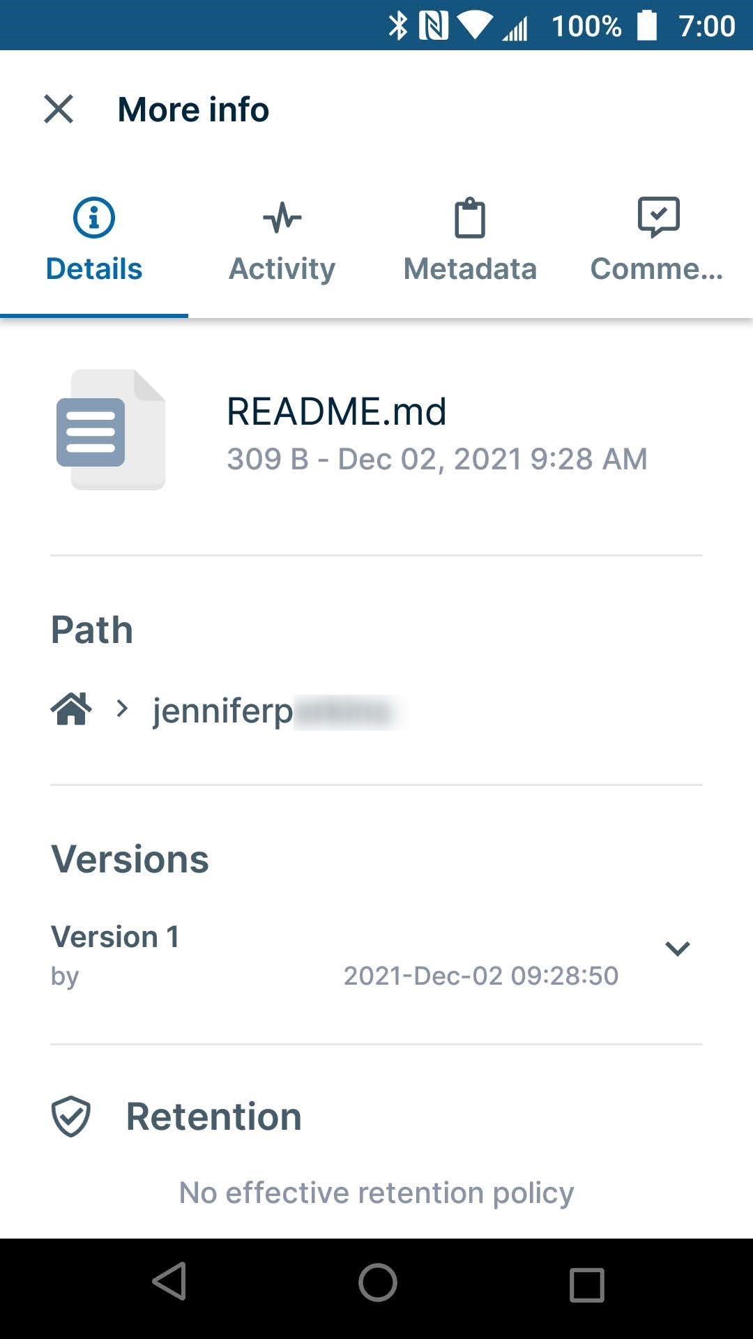 Viewing File And Folder Information In Android Filecloud Docs Server
